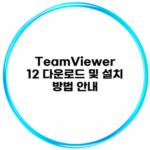 TeamViewer 12 다운로드 및 설치 방법 안내